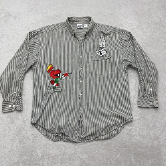 ACME | Shirts | Vintage Looney Tunes Shirt Mens Large Gray Hickoy ...